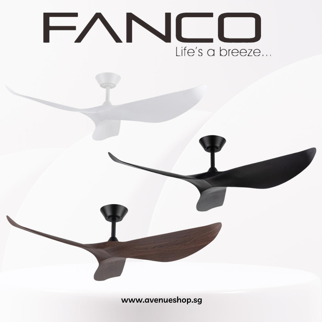 Fanco Huracan 52 Inch DC Motor 3 Blade Ceiling Fan with Remote Control ...